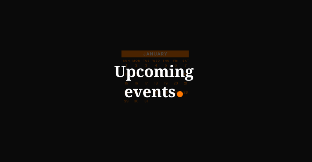 Upcoming events in 2024 - Ochresoft